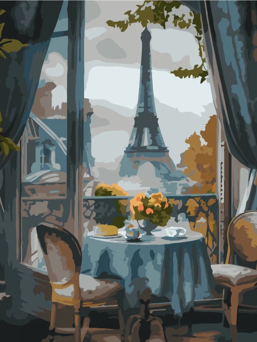 Картина по номерам Париж 40х50