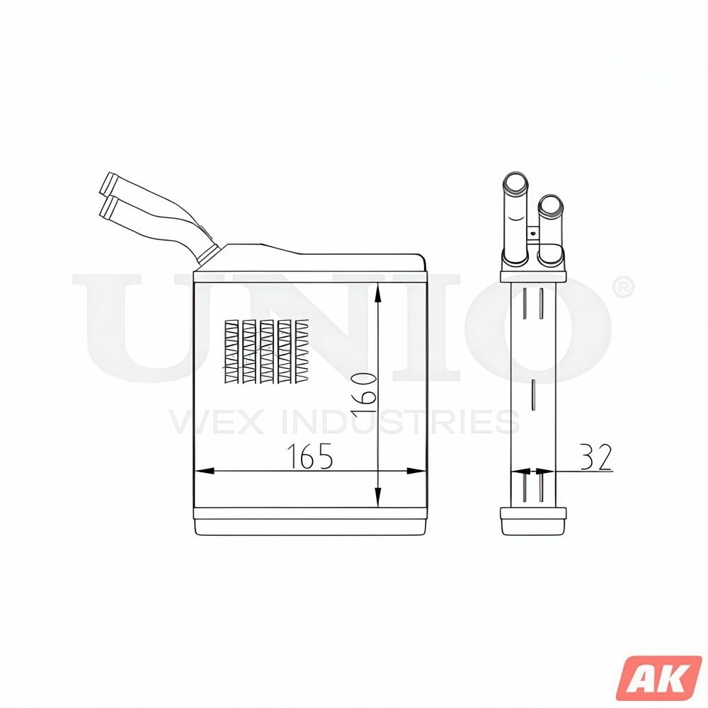 Радиатор отопителя, печки, для Опель Фронтера A 92-, Opel Frontera 92-, артикул RAD-20031, производителя UNIO