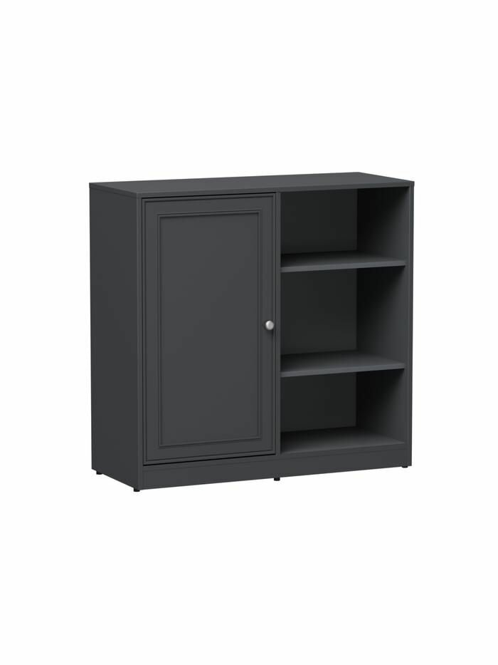 Комод для одежды и хранения вещей Люсиль, с полками, 98.6х40.1х95.6 см, Графит Одна дверца