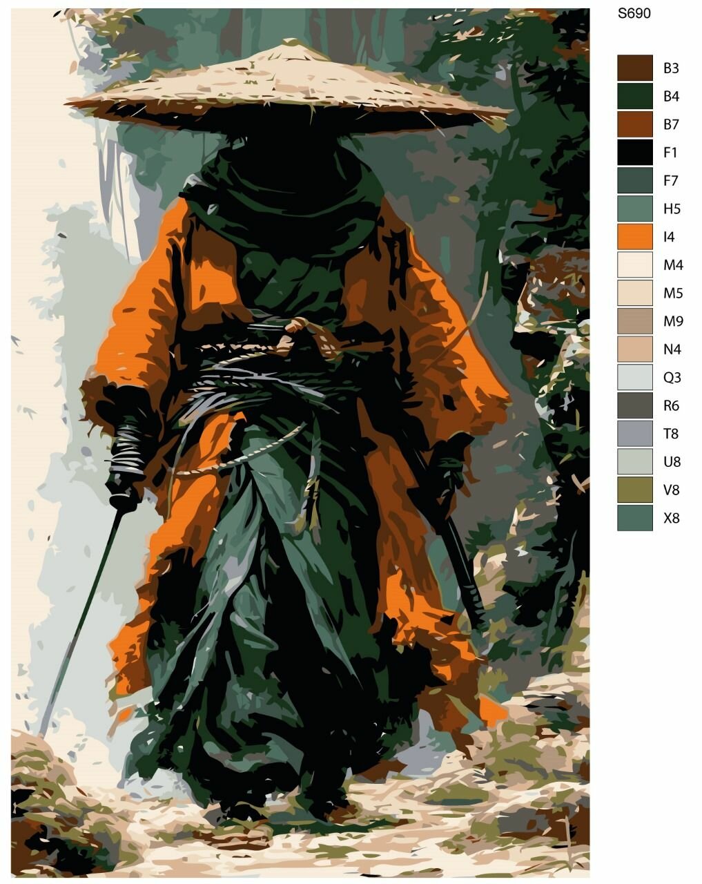 Картина по номерам BRUSHES-PAINTS "Самурай" S-690 40x60 см