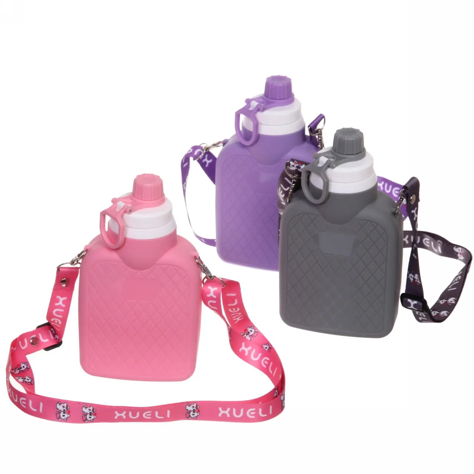 Фляжка силиконовая 700мл «Турист», удобная для активного отдыха, с карабином