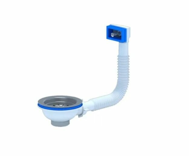 Выпуск для кухонной мойки 3 1/2 с решеткой из нержавеющей стали и переливом (только для моек из нерж. стали)