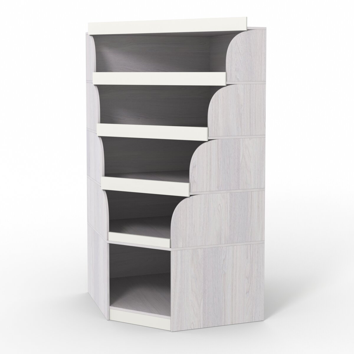 Стеллаж "браво" №4 угловой, Ясень Анкор светлый и Белый. Производитель товара - компания Westcom.