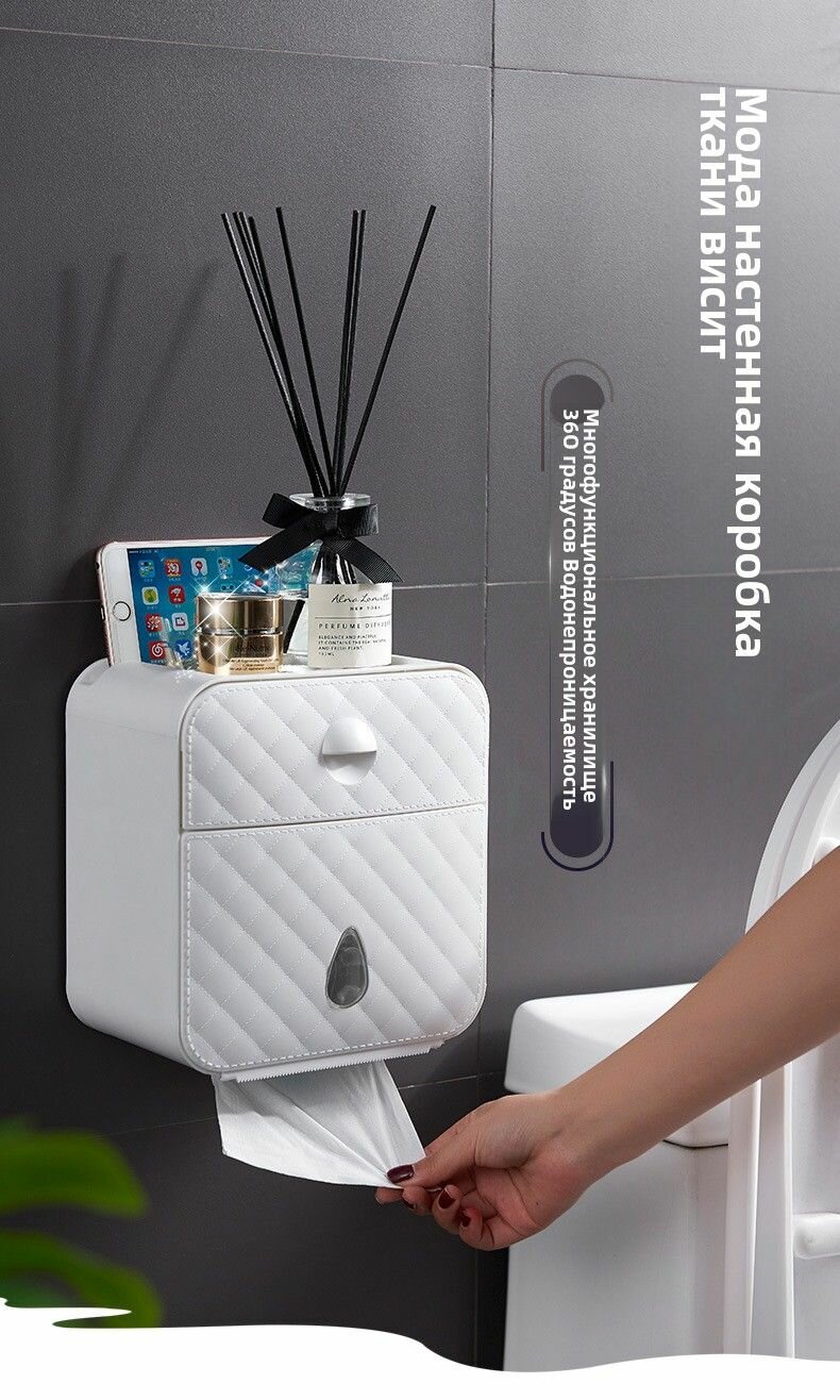 Коробка для полотенец с туалетными обоями