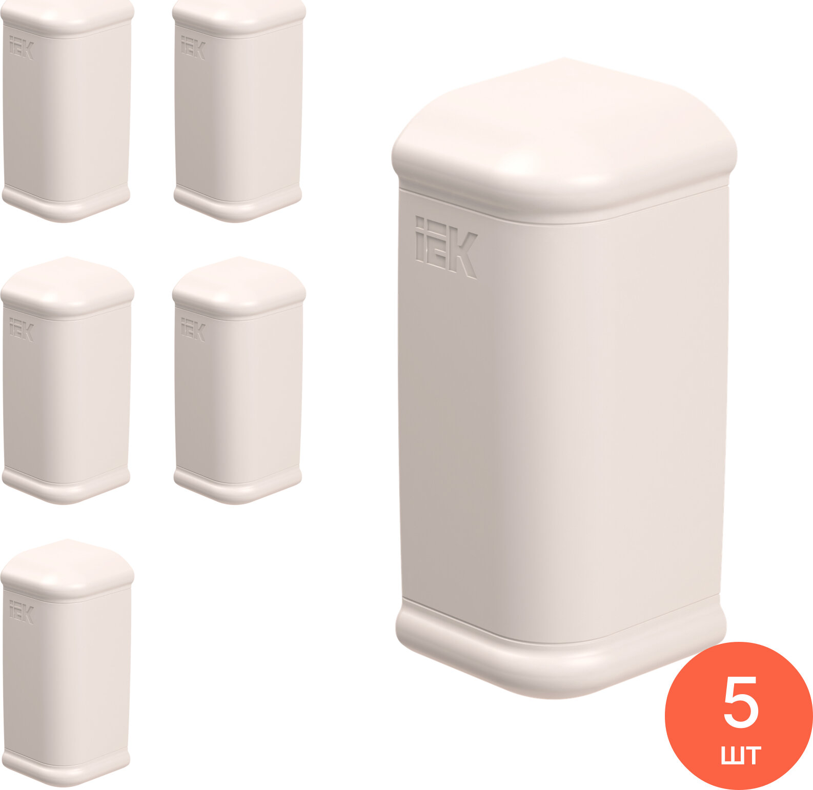 Заглушка IEK / ИЭК Primer, пластиковая белая, размером 150х60мм / аксессуары для кабель каналов (комплект из 5 шт)