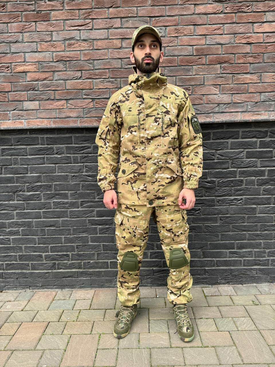 Тактический костюм горка с наколенниками и налокотниками лайт мультикам