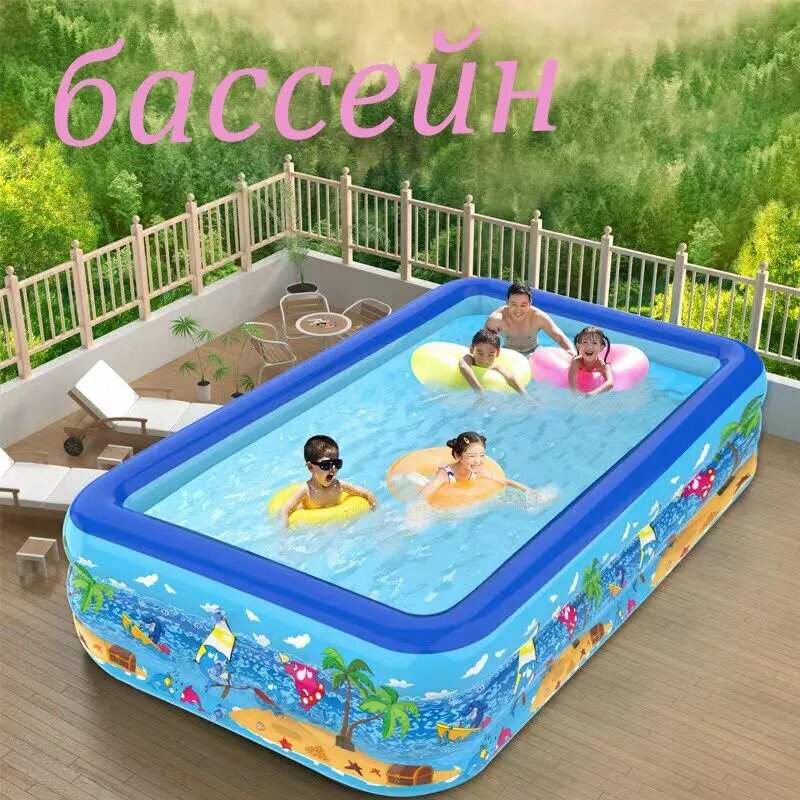 Детский бассейн, 91х46 см, для купания, на присосках, без бортиков