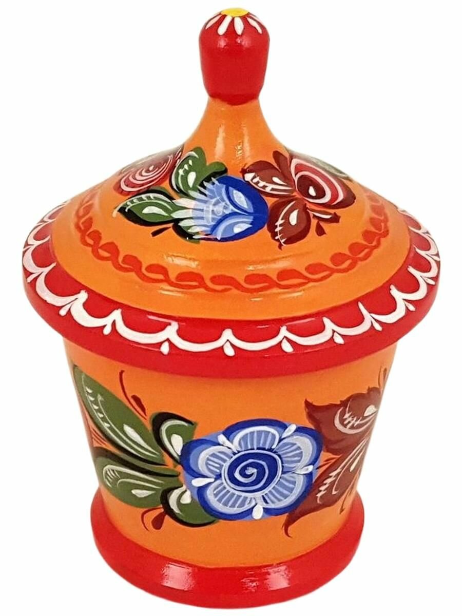 Шкатулка, Универсальная ёмкость, Поставок Лазурь малый-5, Городецкая роспись, ручная авторская работа