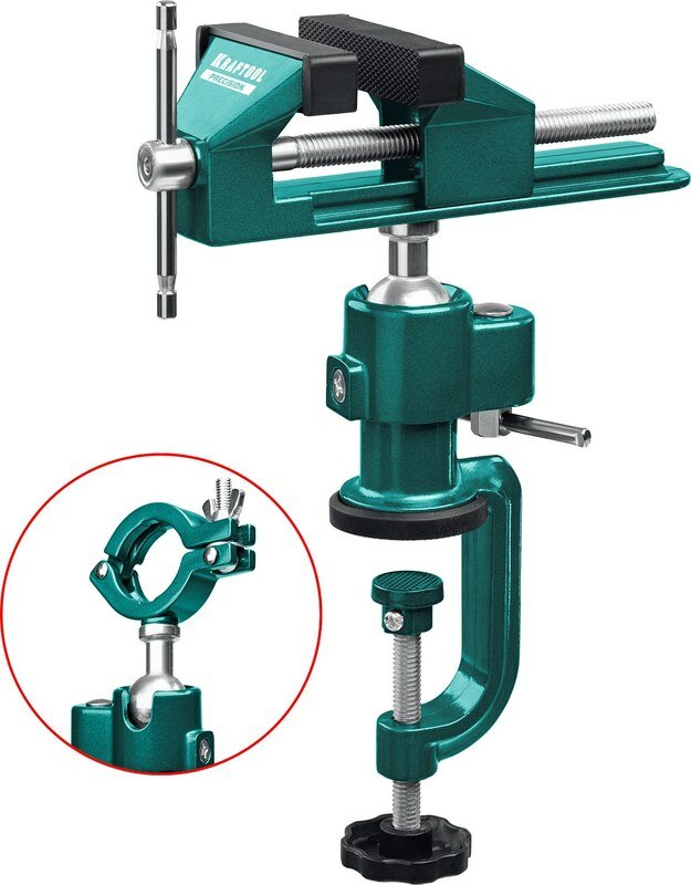 Тиски для точных работ Kraftool 32711-75 Precision, 75мм, шарнирно-поворотные