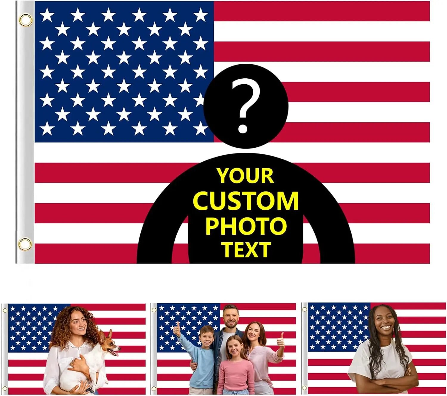 Розовый гобеленовый флаг США 3х5 футов RONNINGSTAR 90 х 150 см, Classic US Flag