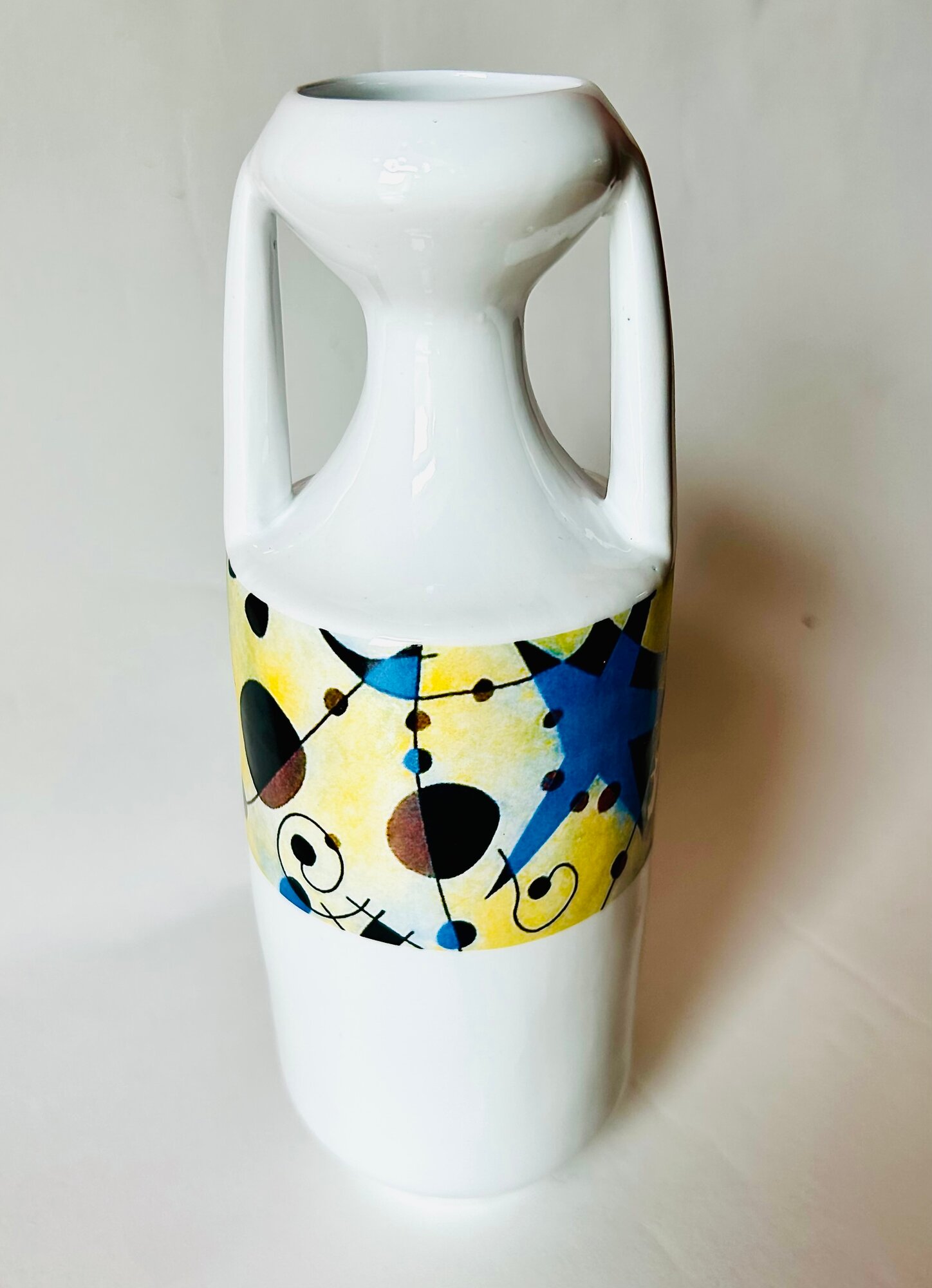 Ваза для цветов "Созвездие" большая с ручками, настольная, фарфоровая, высота 23 см