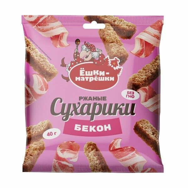 Сухарики Ёшки-матрёшки со вкусом бекона 40гр 5шт