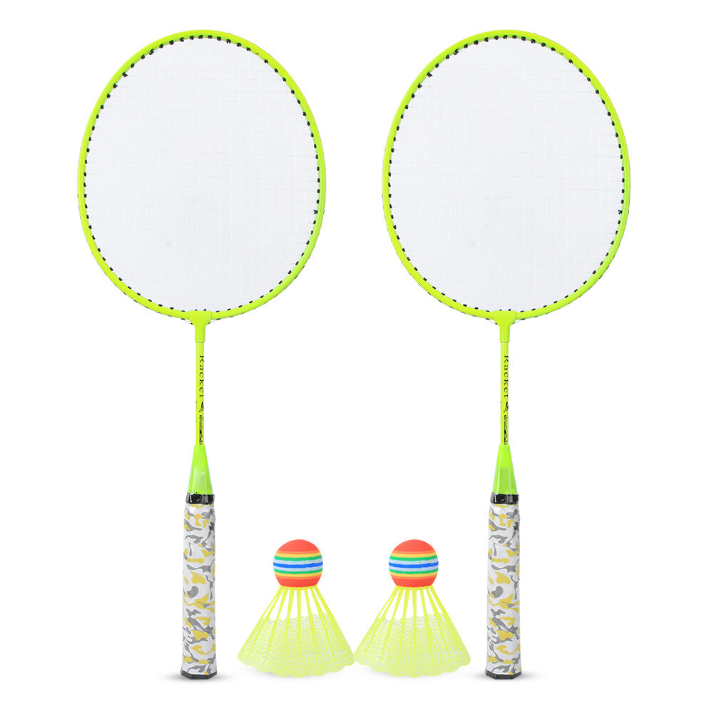 Детские бадминтон Ракетки с двумя мячами, набор спортивной игры на открытом воздухе, дети мальчики девочки игрушки игрушки желтой