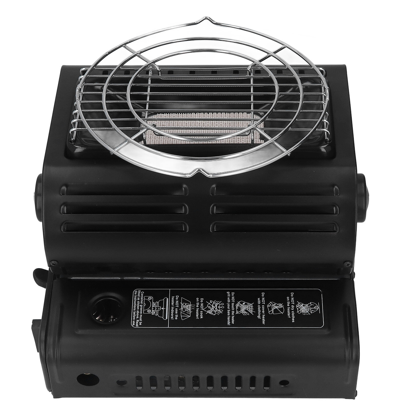 Переносной газовый обогреватель с двойным впуском для кемпинга и рыбалки, регулируемая температура, 1.3кВт, предназначение для семейного отдыха на открытом воздухе