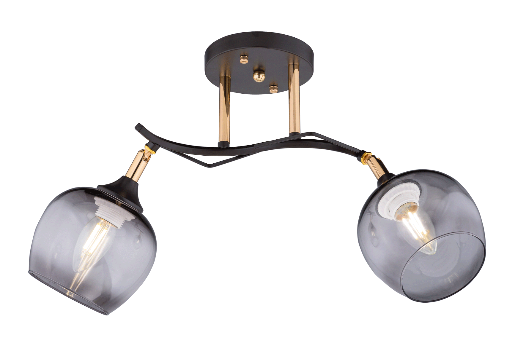 Люстра потолочная кофейный с тонированными плафонами на 2 лампы Е27