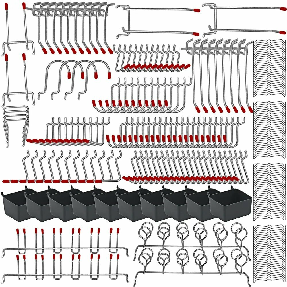 228 шт, металлические крючки для перфорированной панели, органайзер, набор, подвесные замки