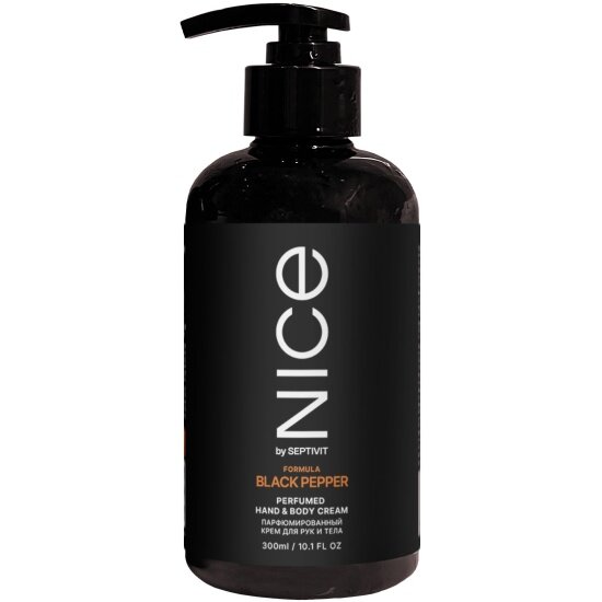 Парфюмированный крем для рук и тела Nice BY Septivit Black Pepper, 300 мл.