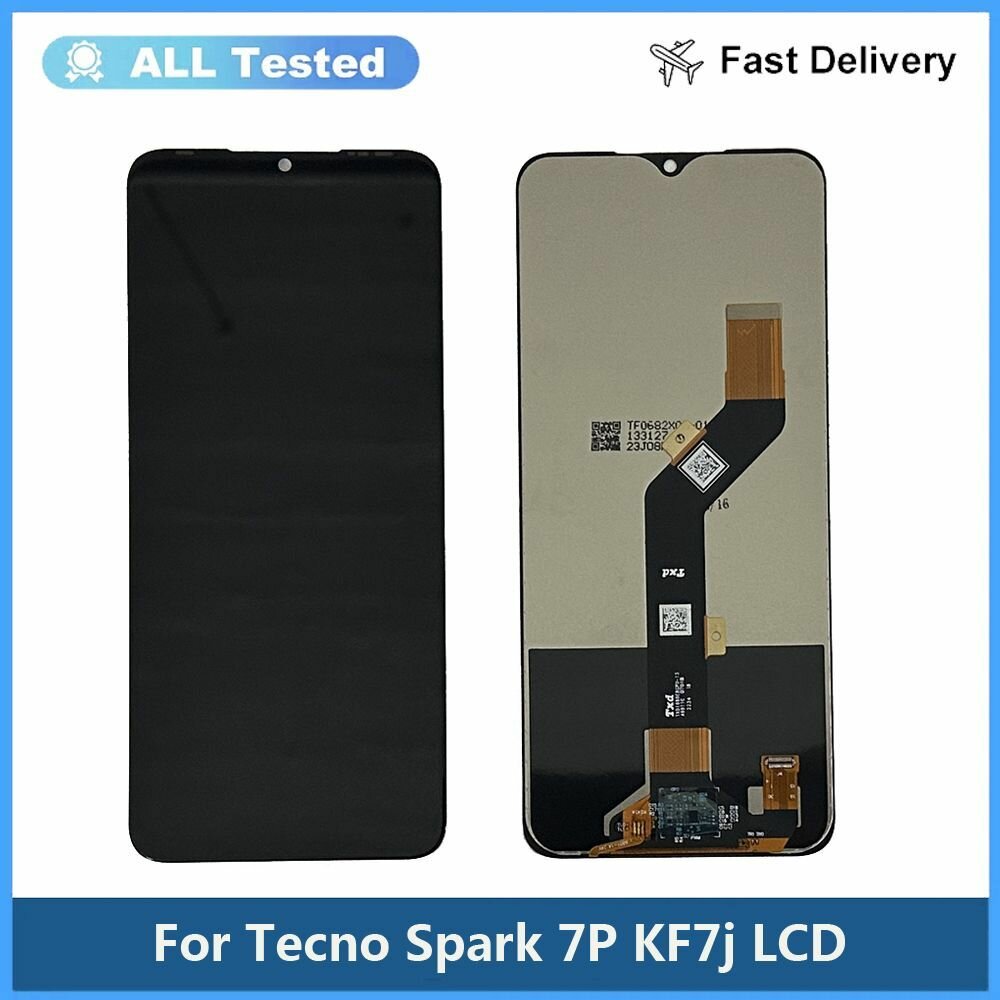 Дисплей для Tecno Spark 7P KF7j; дисплей в сборе с сенсорным экраном; черный ; содержать инструментов
