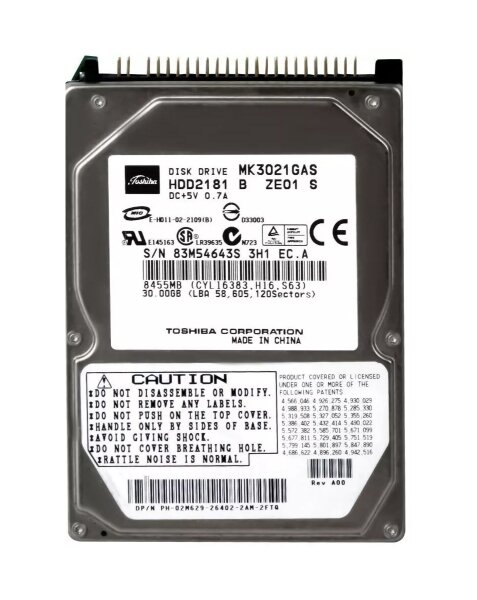 Жесткий диск Toshiba HD2181 30Gb 4200 IDE 2,5" HDD