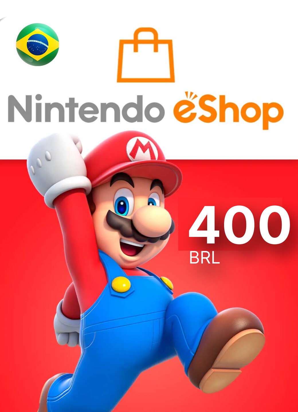 Nintendo EShop 400 BRL бразильских реалов / Бразилия / Код активации, Пополнение Нинтендо / Nintendo Gift Card Brazil