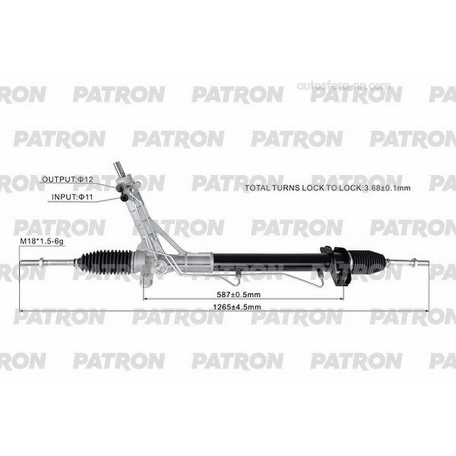 PATRON PSG3242 Рейка Рулевая NISSAN NV400 11- OPEL MOVANO B 10- RENAULT MASTER III 10-