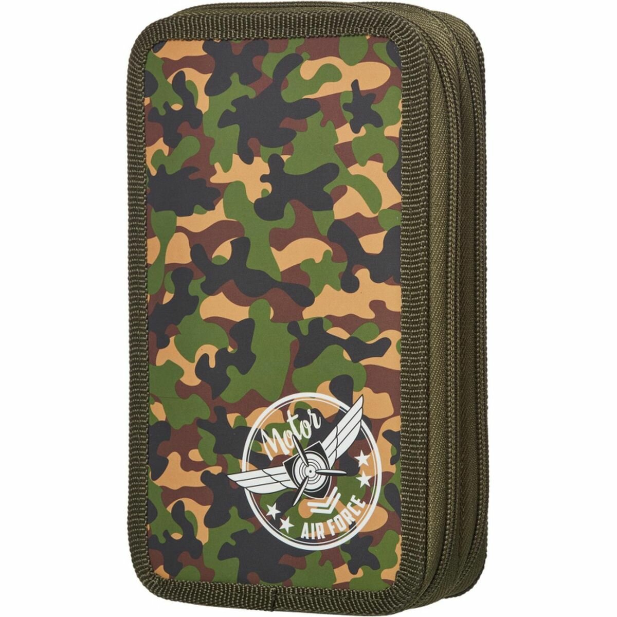 Пенал школьный 2 отделения Комус Класс Military, 190х110мм