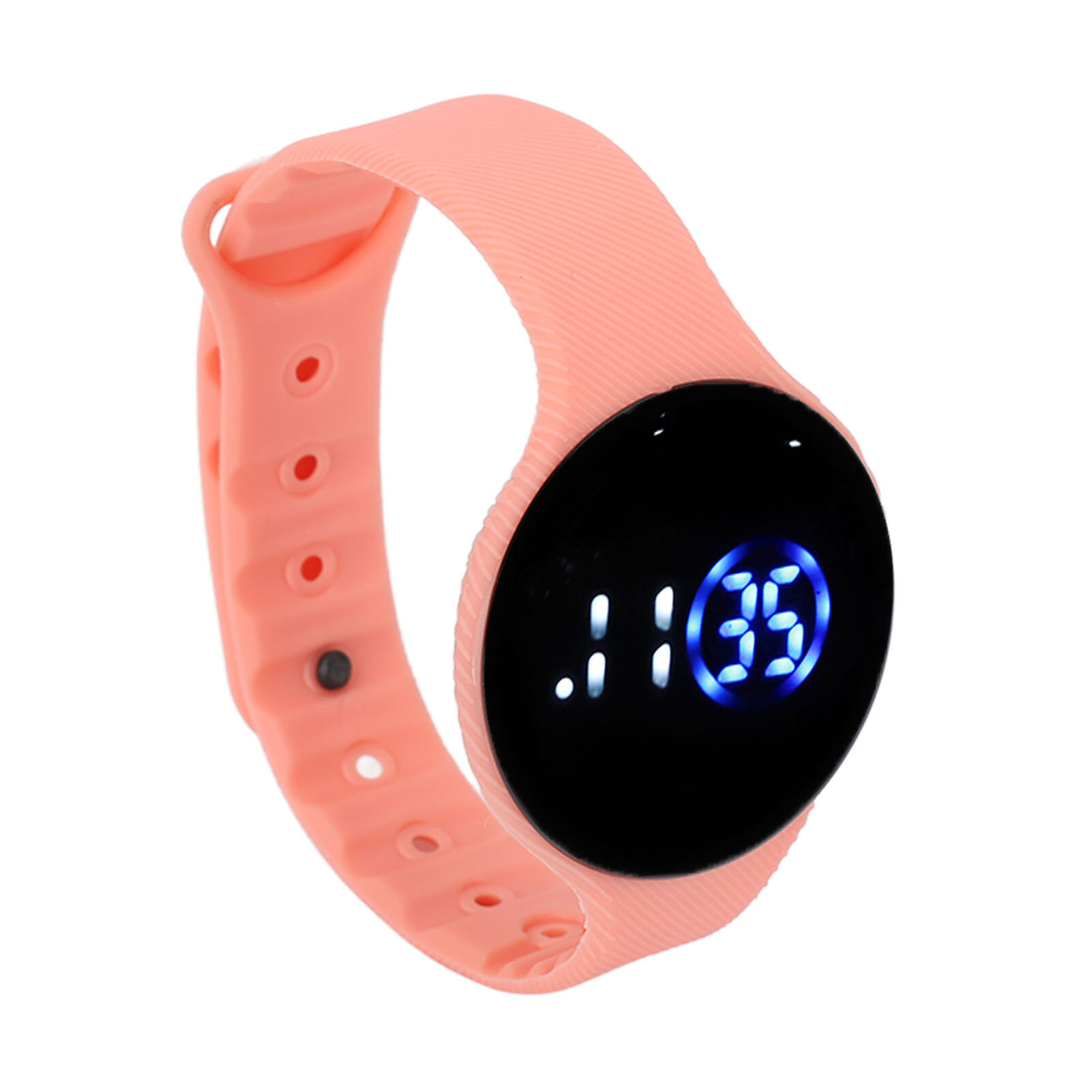 Детские цифровые часы с водонепроницаемым силиконовым ремешком, устойчивым к царапинам, светодиодные электронные для студентов, светло-розовые