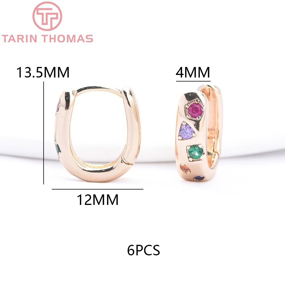 Серьги сердце из латуни с цирконием TARIN THOMAS 9147-24K Gold Color