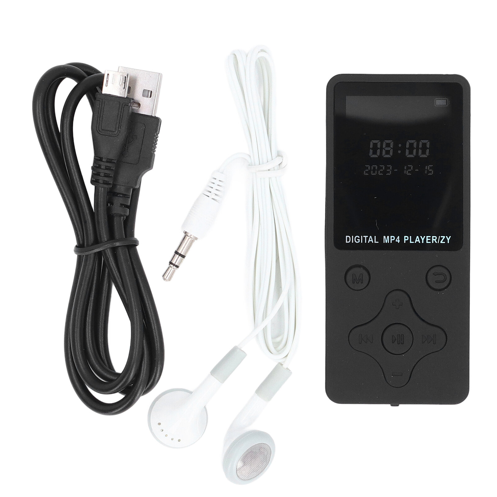 MP3-плеер MP4 на 64 ГБ с Bluetooth, 1,8-дюймовым ЖК-дисплеем, Hi-Fi звуком без потерь, наушники в комплекте, портативный музыкальный плеер для спорта, длительное время автономной работы, черный