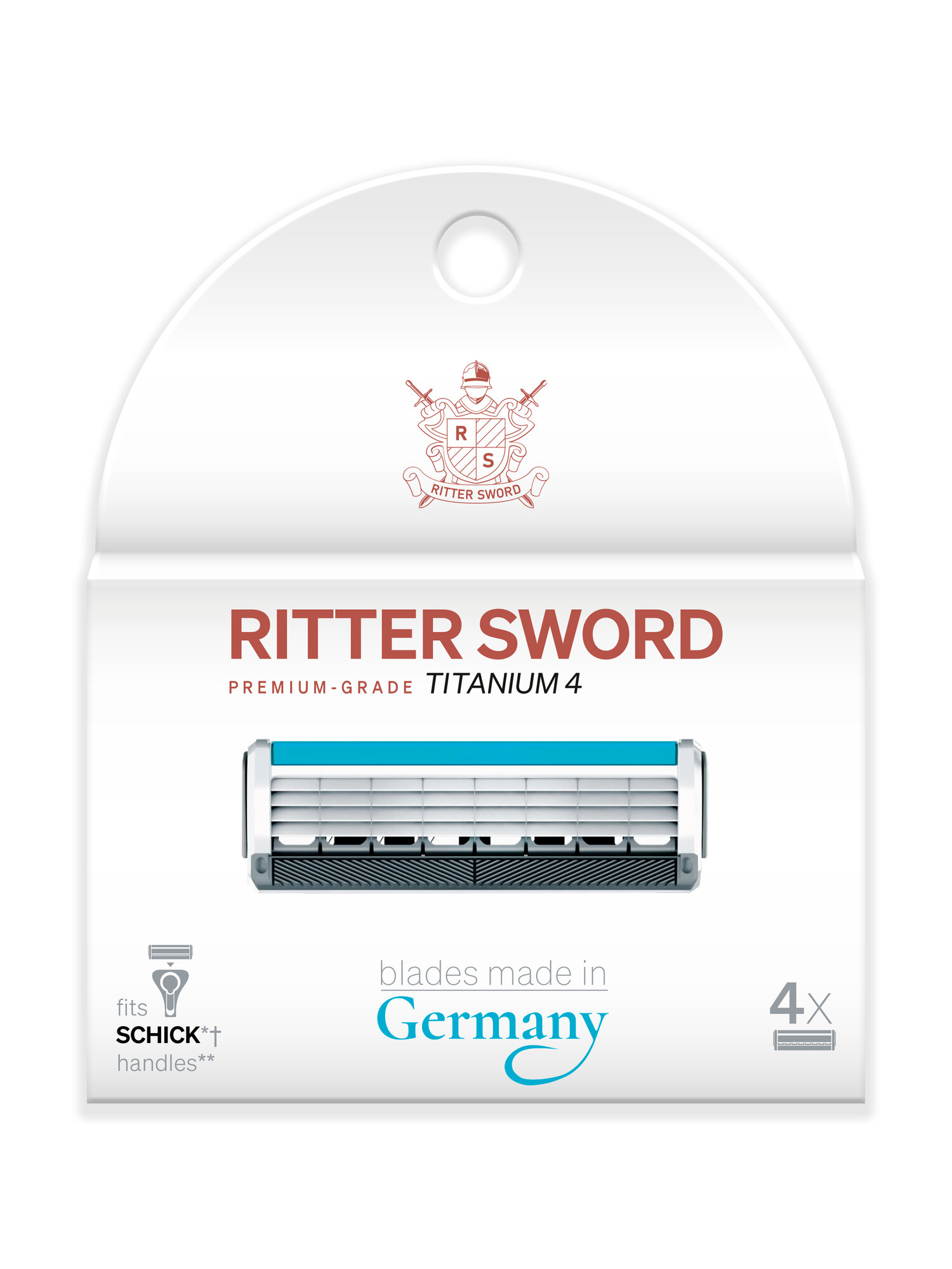 Ritter Sword Titanium 4 сменные кассеты для бритв Quattro, 4 шт.
