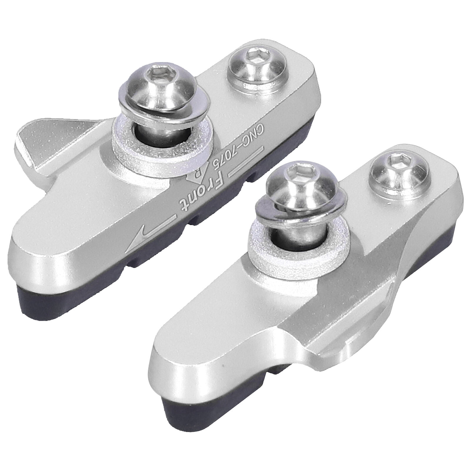 Тормозные колодки ZTTO для шоссейных велосипедов, бесшумные и противоскользящие, резиновые блоки (серебристые)