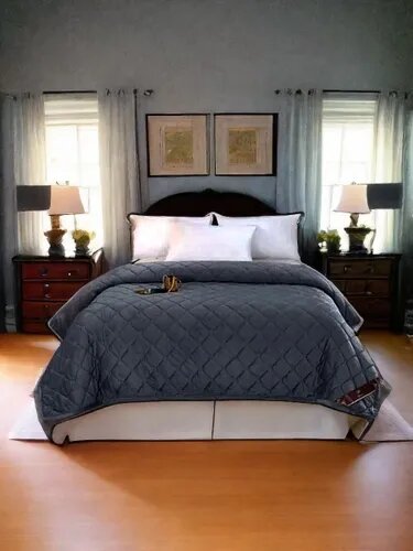 Покрывало Велюр HOME Графит 220х240 см, на кровать, диван, велюровое для спальни, на дачу, плед для дома