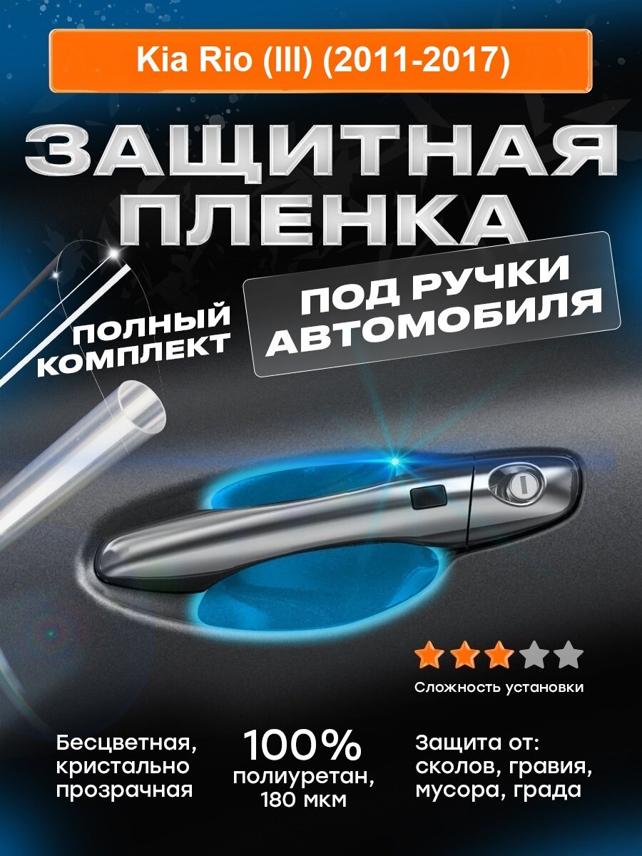 Плёнка для оклейки под ручками Kia Rio (III) (2011-2017)