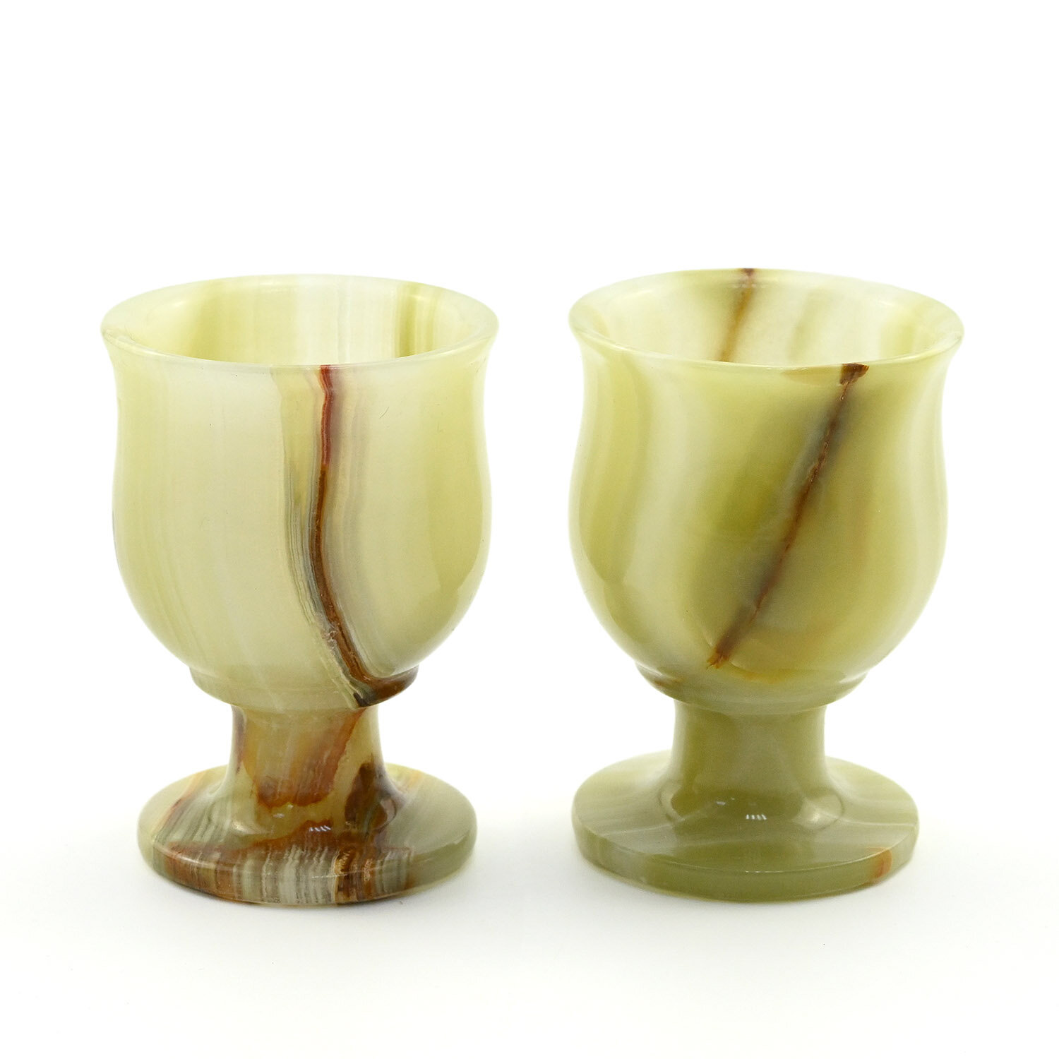 Пара рюмок из камня оникса "Классика" 50*50*70мм в подарочной упаковке .