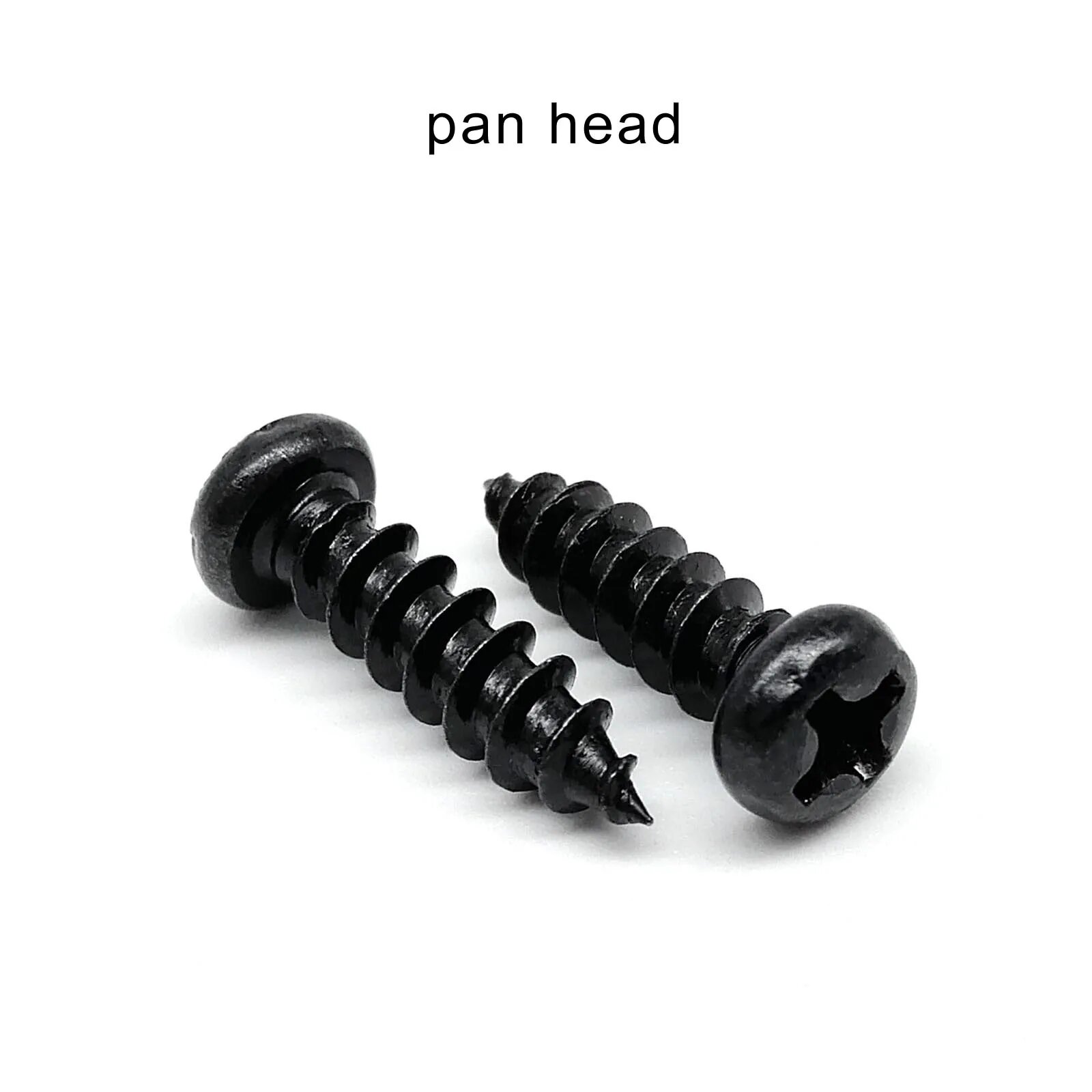 100 шт. Саморезы HZYUEGOU черные стальные M1-M3.5 с плоской и круглой головкой М3, pan head, 5mm