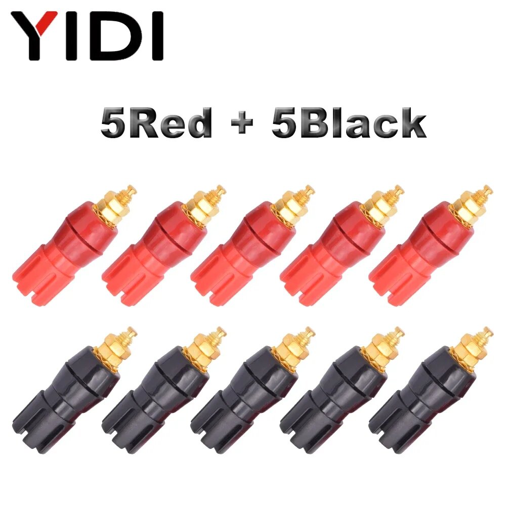 YIDI Клеммы для акустических кабелей 4 мм 10 шт. 5 Red 5 Black