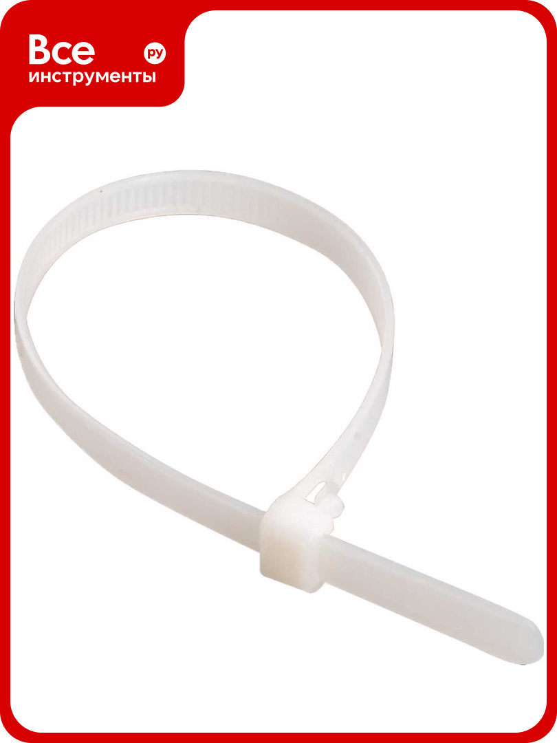 Хомут, IEK, IEK 3.6x200, нейлон, белый, упаковка 100шт, ИЭК UHH31-D036-200-100, высококачественного сырья