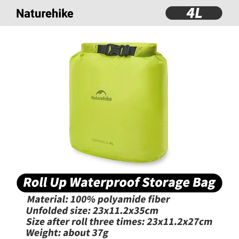Naturehike Водонепроницаемые сухие сумки из нейлона Зеленый, Yellow - 4L