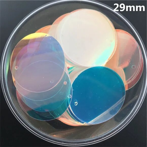 Блестки KUNQI золотые прозрачные 20г Синий, 29mm round