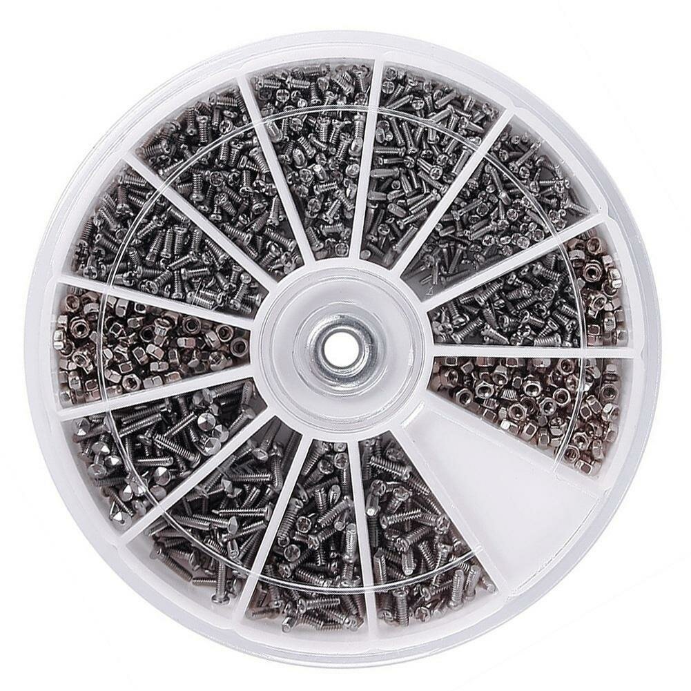 600шт 12 видов маленьких винтов, гаек, Набор для электроники в ассортименте M1 M1.2 M1.4 M1.6