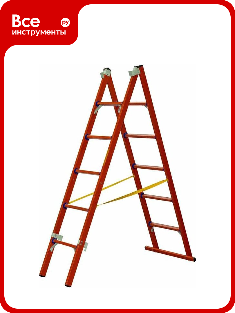 Универсальная двухсекционная диэлектрическая лестница-стремянка Диэлектрик ССД-У Д242761 2x5