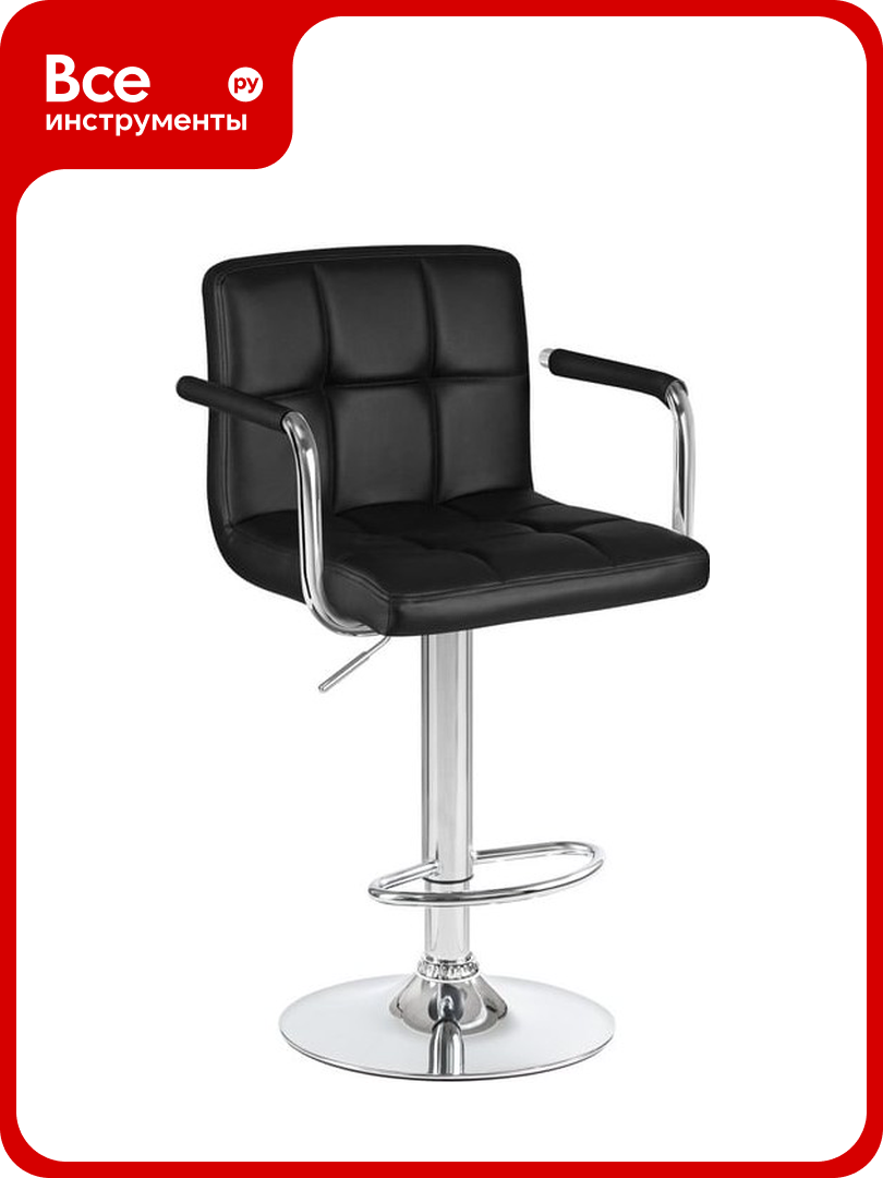 Стул барный DOBRIN KRUGER ARM (цвет сиденья черный, цвет основания хром) LM-5011_CH-M_EL-black