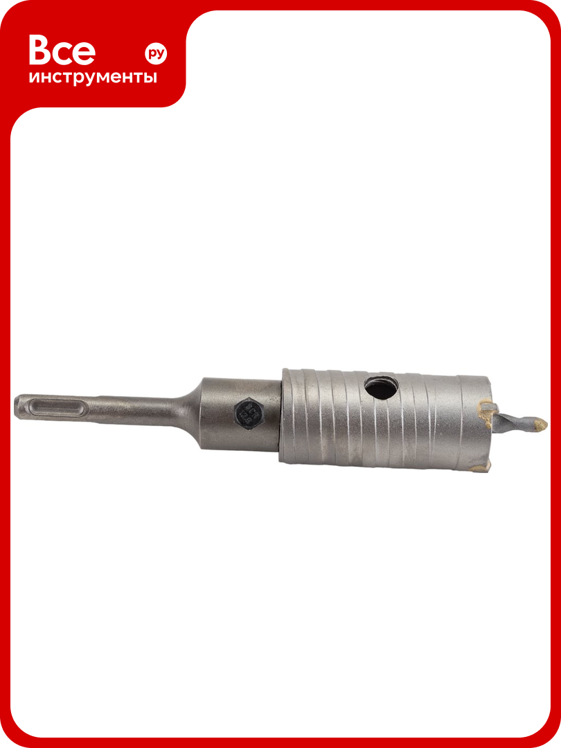 Коронка твердосплавная по бетону 35 мм в сборе с хвостовиком SDS+ 110 мм Резолюкс 62035 для улучшенного пылеудаления