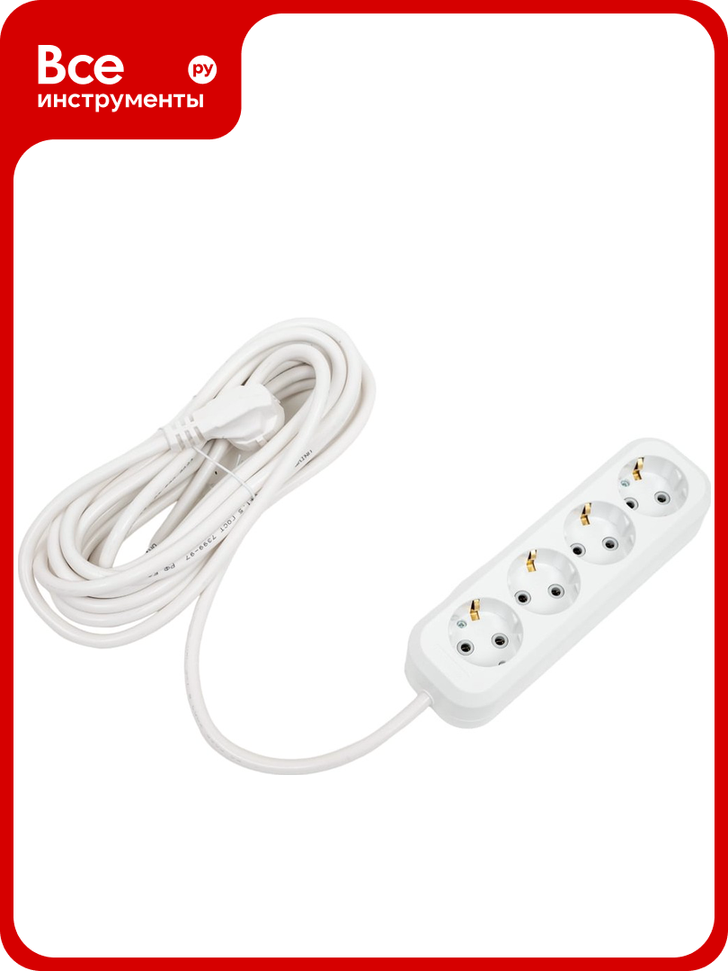 Удлинитель UNIVersal е-304а пвс 3/1,5 4гн. с заземлением, длина 7м (еврослот) 1732, 1,5 мм, надежно