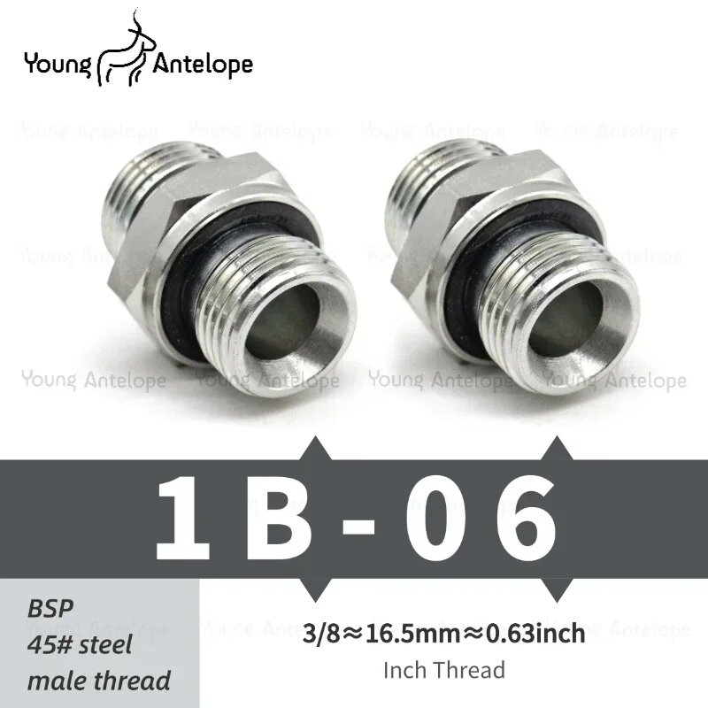 Гидравлические фитинги переходники углеродистая сталь 1/8"-1/2" BSP на метрическую резьбу 3l8-3l8