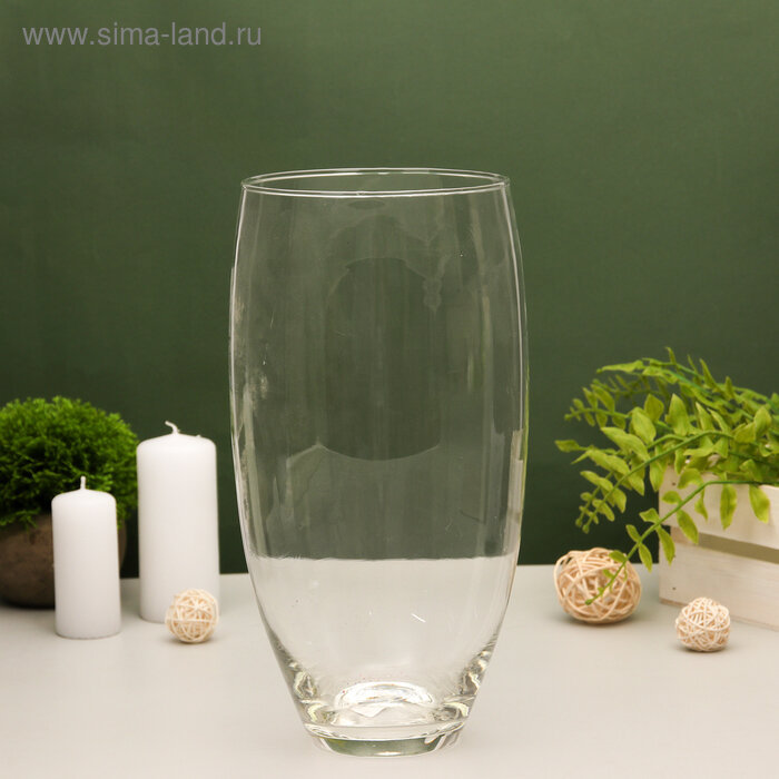 Ваза «Малага», средняя, 3.95 л, h=30 см, d=13.5 см, стекло, прозрачная