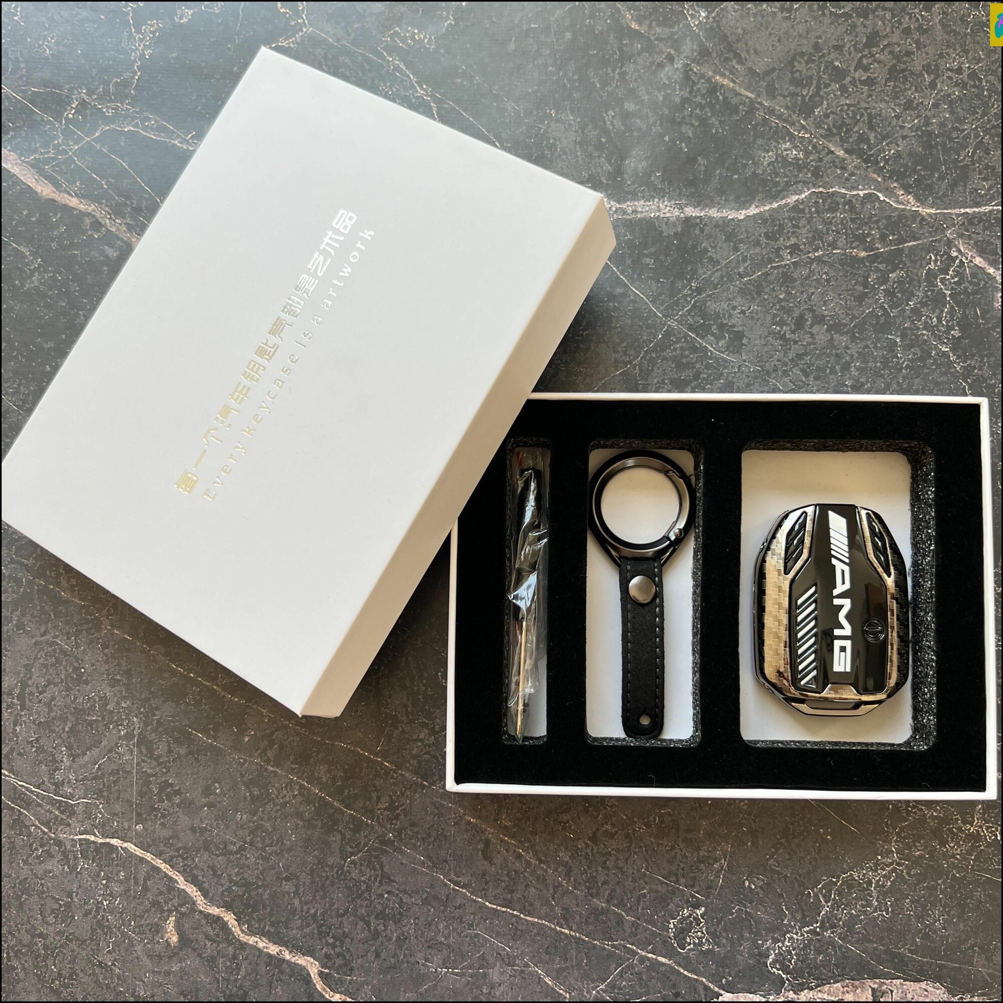 Чехол для ключа Mercedes Benz AMG / Чехол для ключа рыбка Мерседес АМГ A C E S Class GLA CLA GLK GLC CLS W204 W463 W176 W251 W205 AMG-RHX