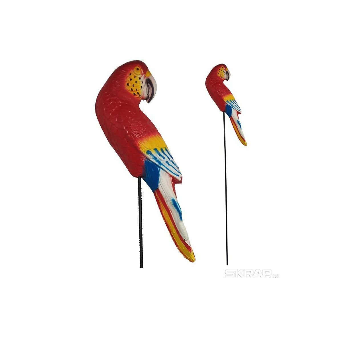 Штекер садовый "Попугай" декоративный для сада 27x8x64 см пластик металл
