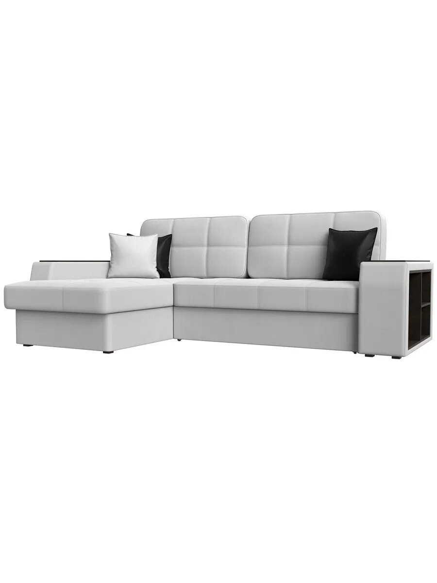 Диван угловой Артемида со спальным местом 150х200 см, ящик для белья, угол слева, экокожа