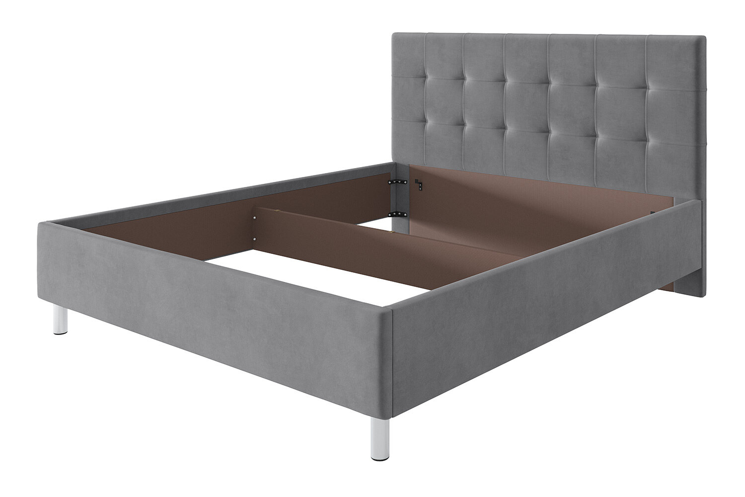Каркас кровати Hoff Elsi, 160х200 см, цвет серый, без основания и подъемного механизма